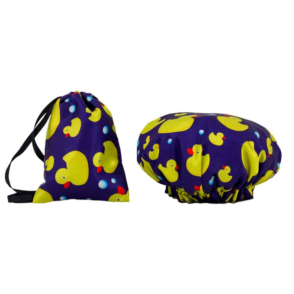 Shower Cap & Drawstring Bag - Duck Print | Dilly's Collections